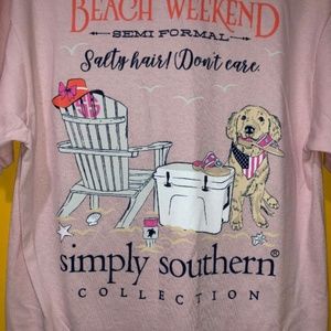 Simply Southern | Tops | Nwt Simply Southern Soft Pink Beach Weekend ...